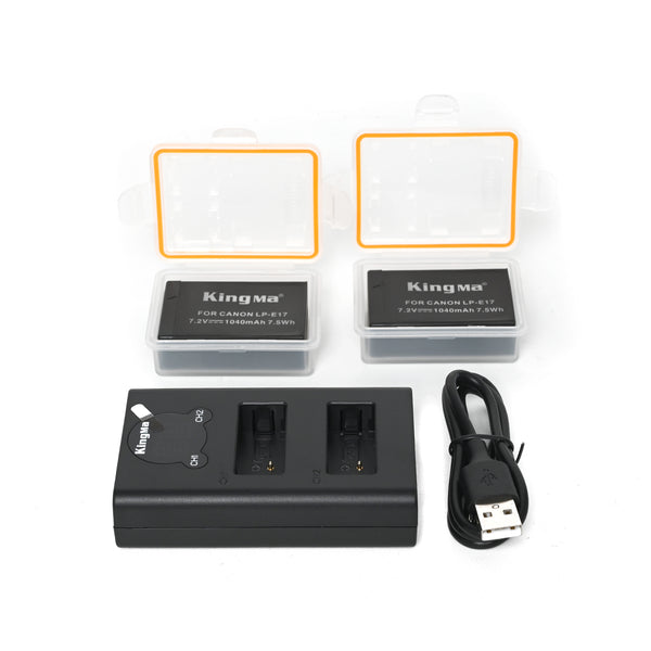 Kingma Dual Battery Charger Kit LP-E17 with Indicator – Specialist