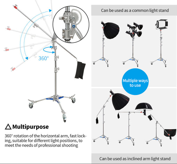 Jinbei M6 2 in 1 Heavy Duty Stainless Steel Light Stand Boom – Specialist